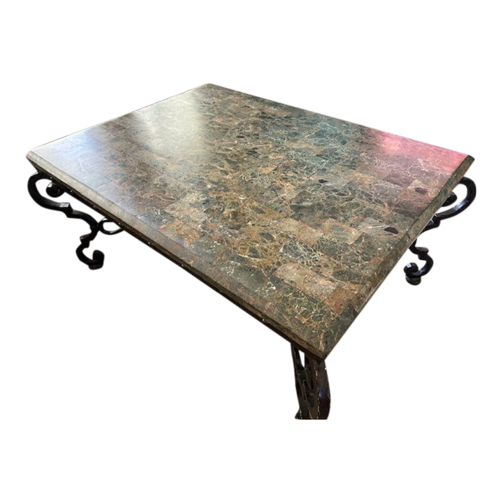 Granite Coffee Table With Steel Frame | Chairish