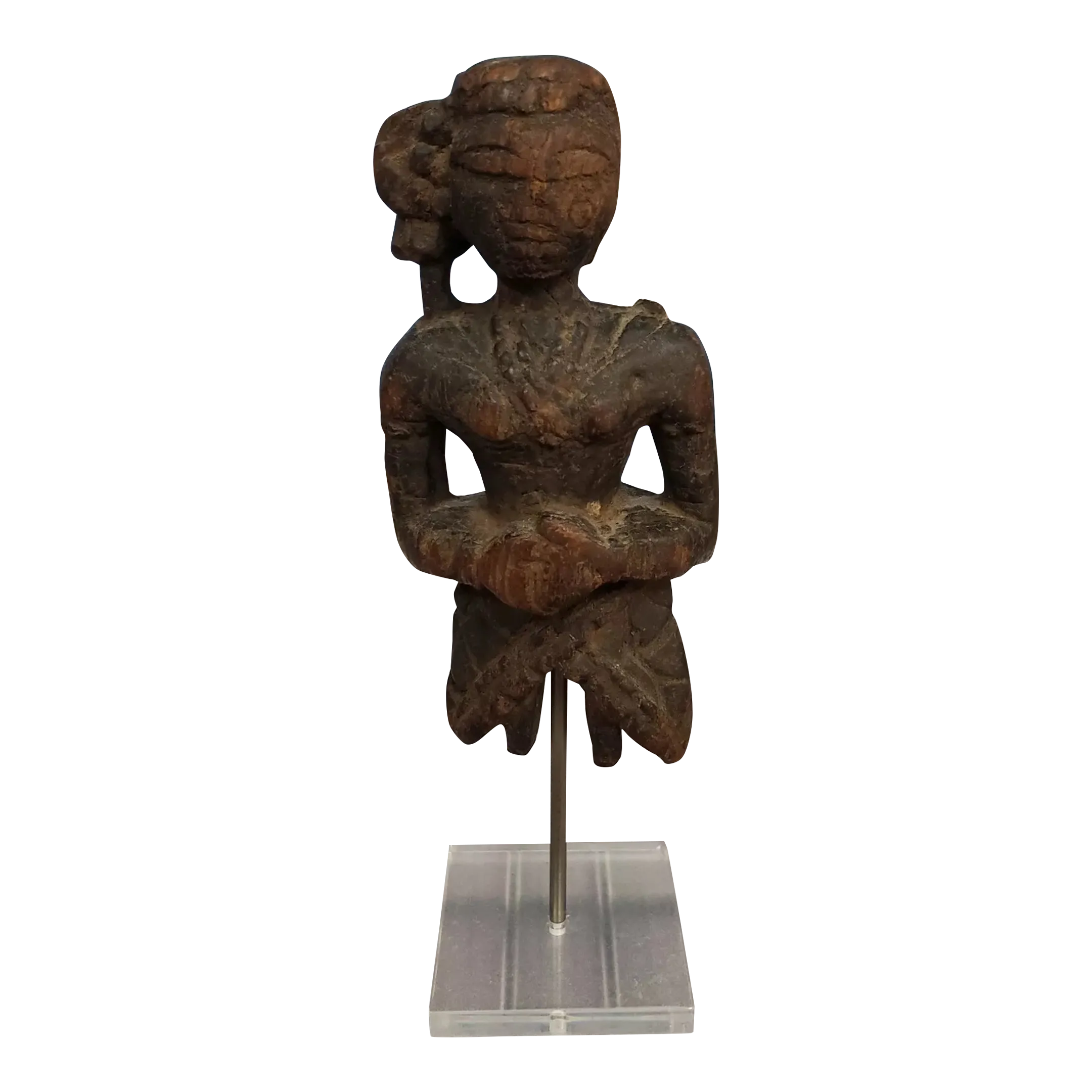 Early 20th Century Luba Shankadi Female Wooden Half Figure | Chairish