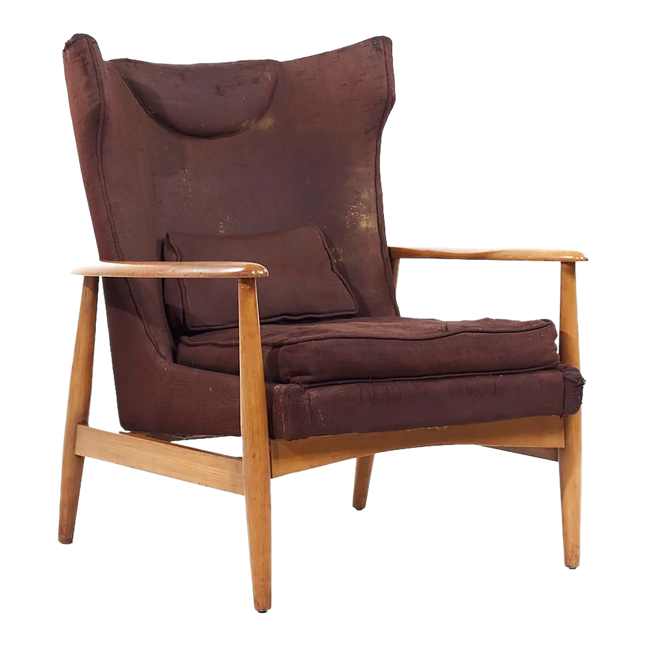 Lawrence Peabody Mid Century Wingback Lounge Chair | Chairish