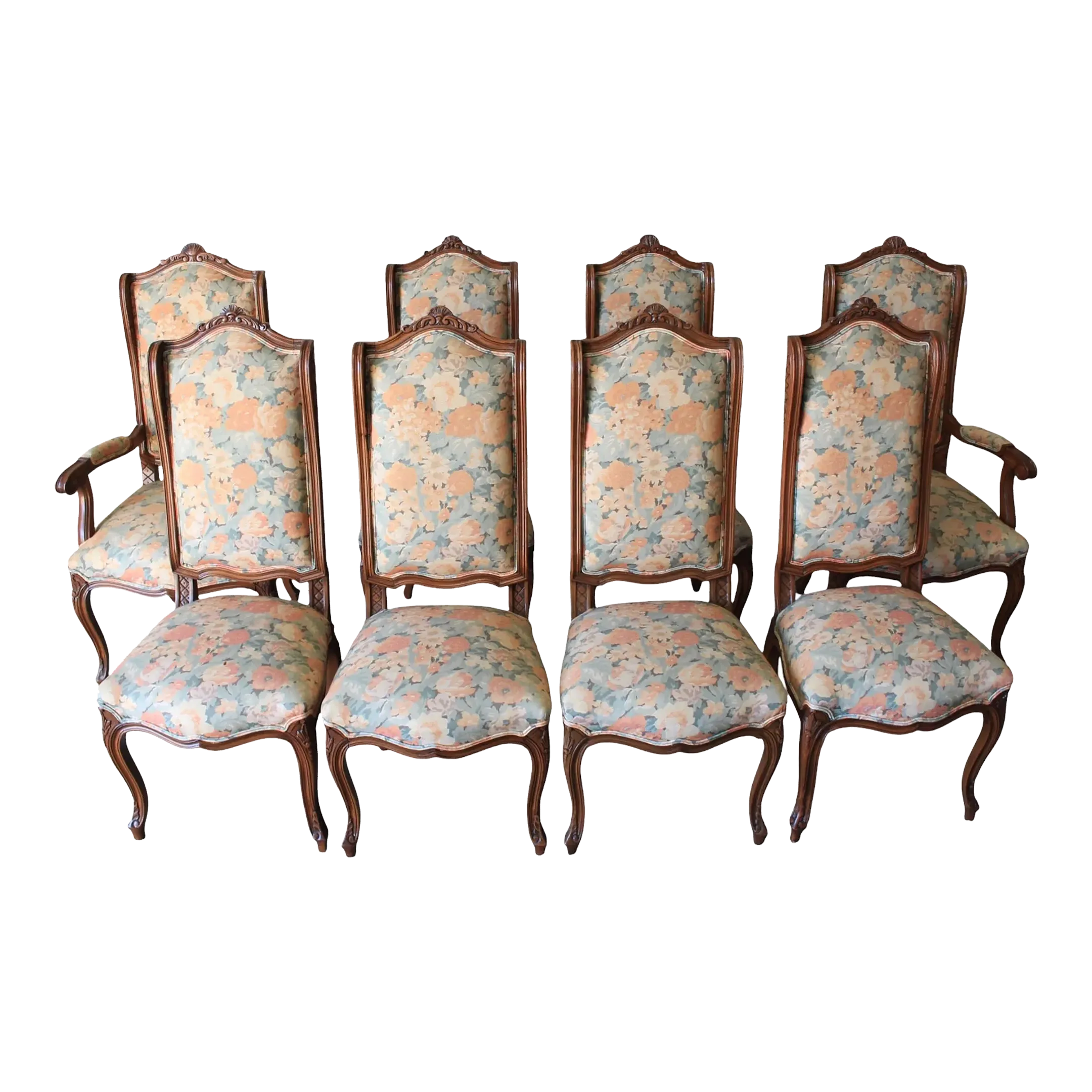 Paul Ferrante Fruitwood Dining Chairs, Set of 8 | Chairish