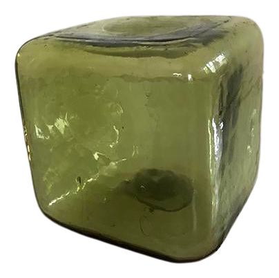 Vintage 1960s Hand-Blown Glass Cube | Chairish