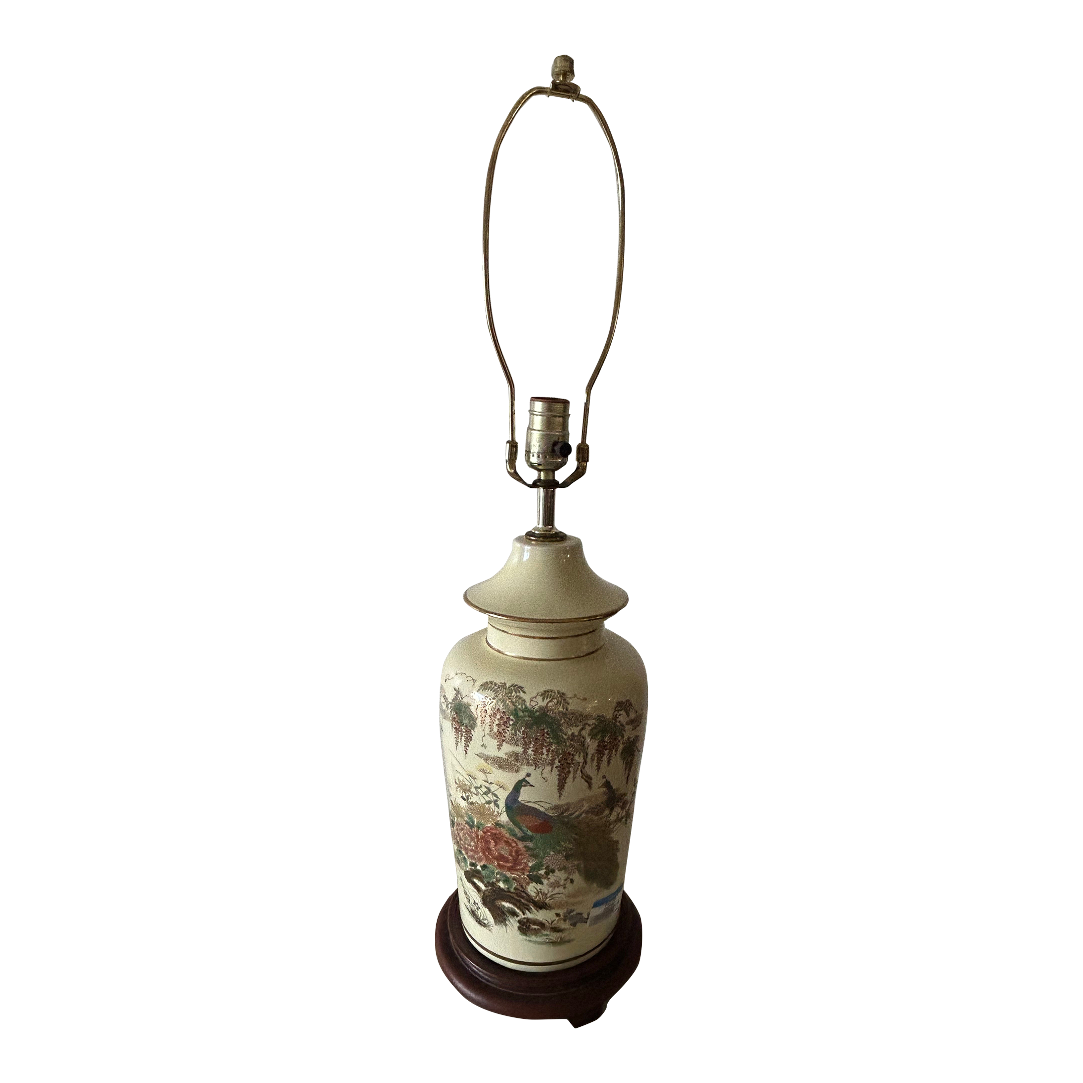 Mid 19th Century Chinoiserie Peacock Lamp | Chairish