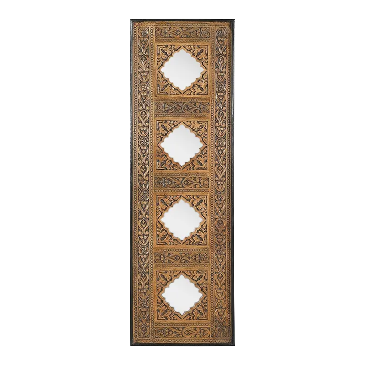 Hand Carved Vintage Panel Accented With Mirrors Ornate Wall Hanging ...
