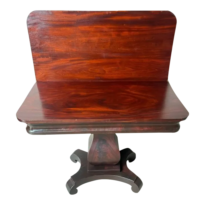 19th Century American Empire Mahogany Parlor / Game Table With Flip Top ...