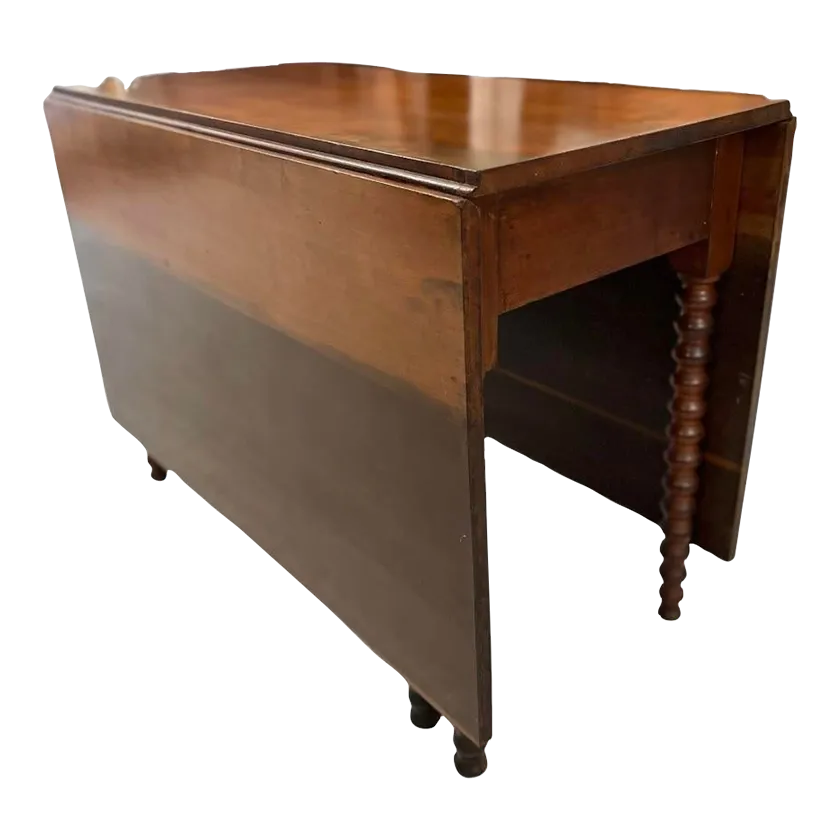 19th Century Bobbin Leg Gate-Leg Dining Table | Chairish
