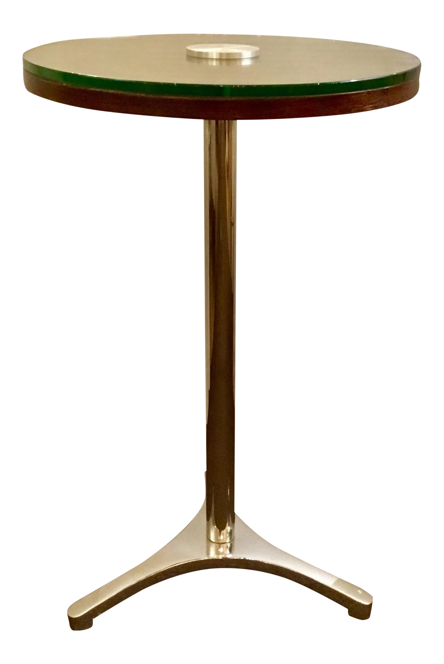 Modern Chrome & Wood Accent Table/Side Table | Chairish