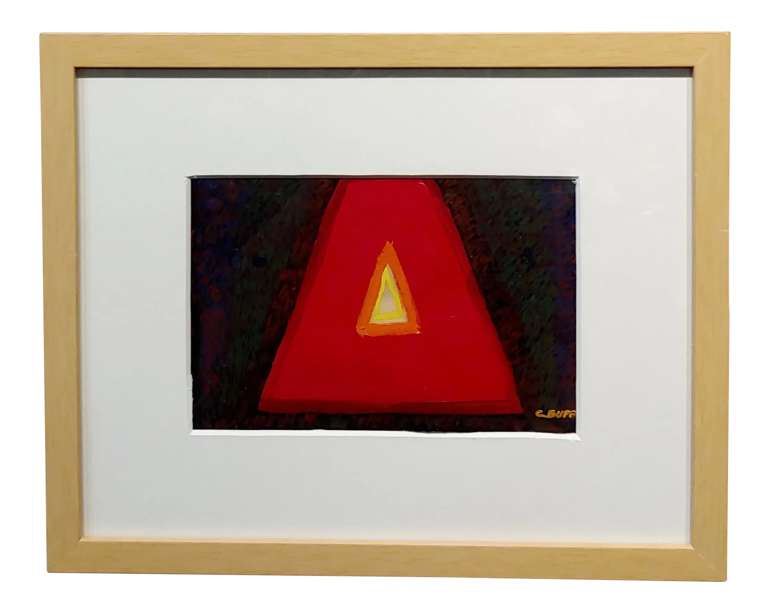 Conrad Buff - Deep Red Triangle -Modernist Oil Painting | Chairish
