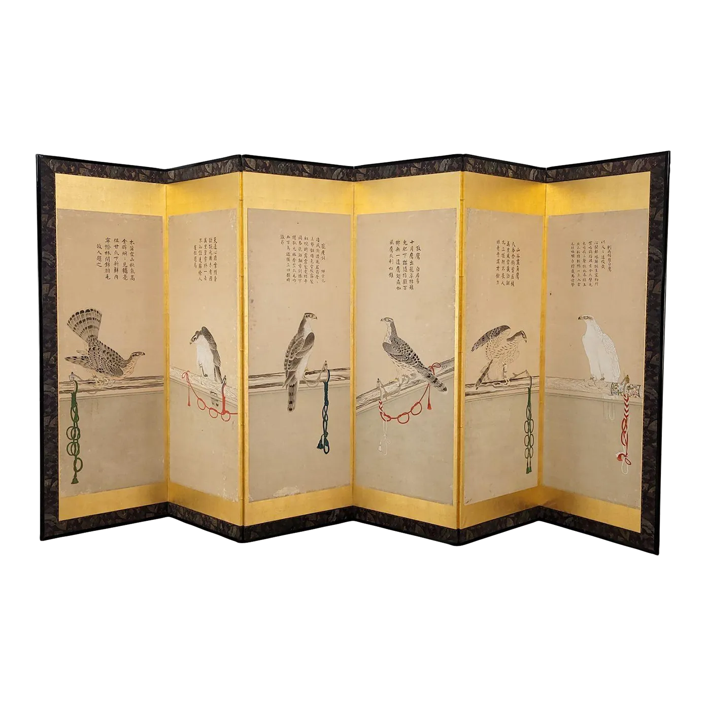 Falconry Screen, Japan Circa 1840 | Chairish