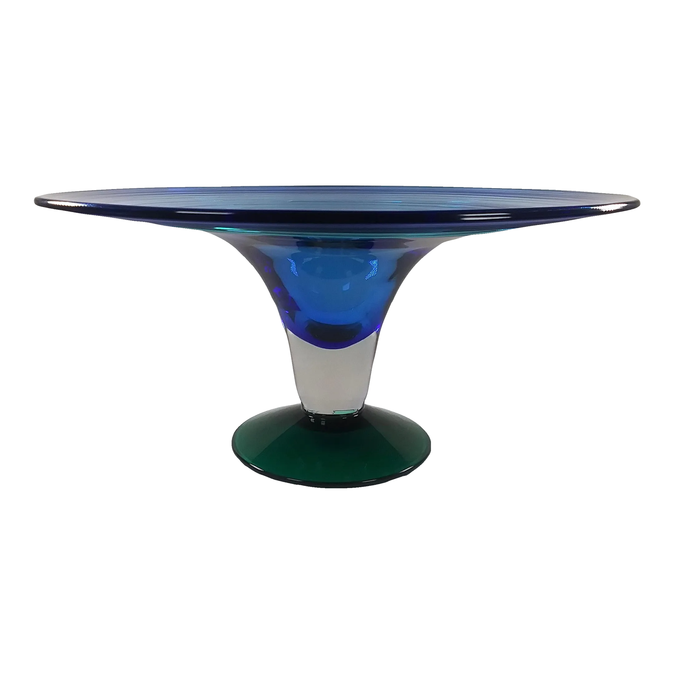 Signed Richard Blenko Pedestal Bowl Art Glass Year 2000 Special ...
