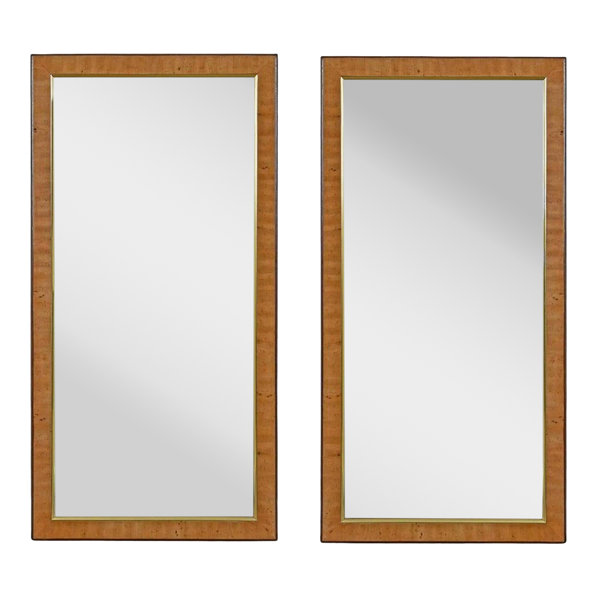 Pair of Birds Eye Maple Mirrors by Drexel Heritage | Chairish