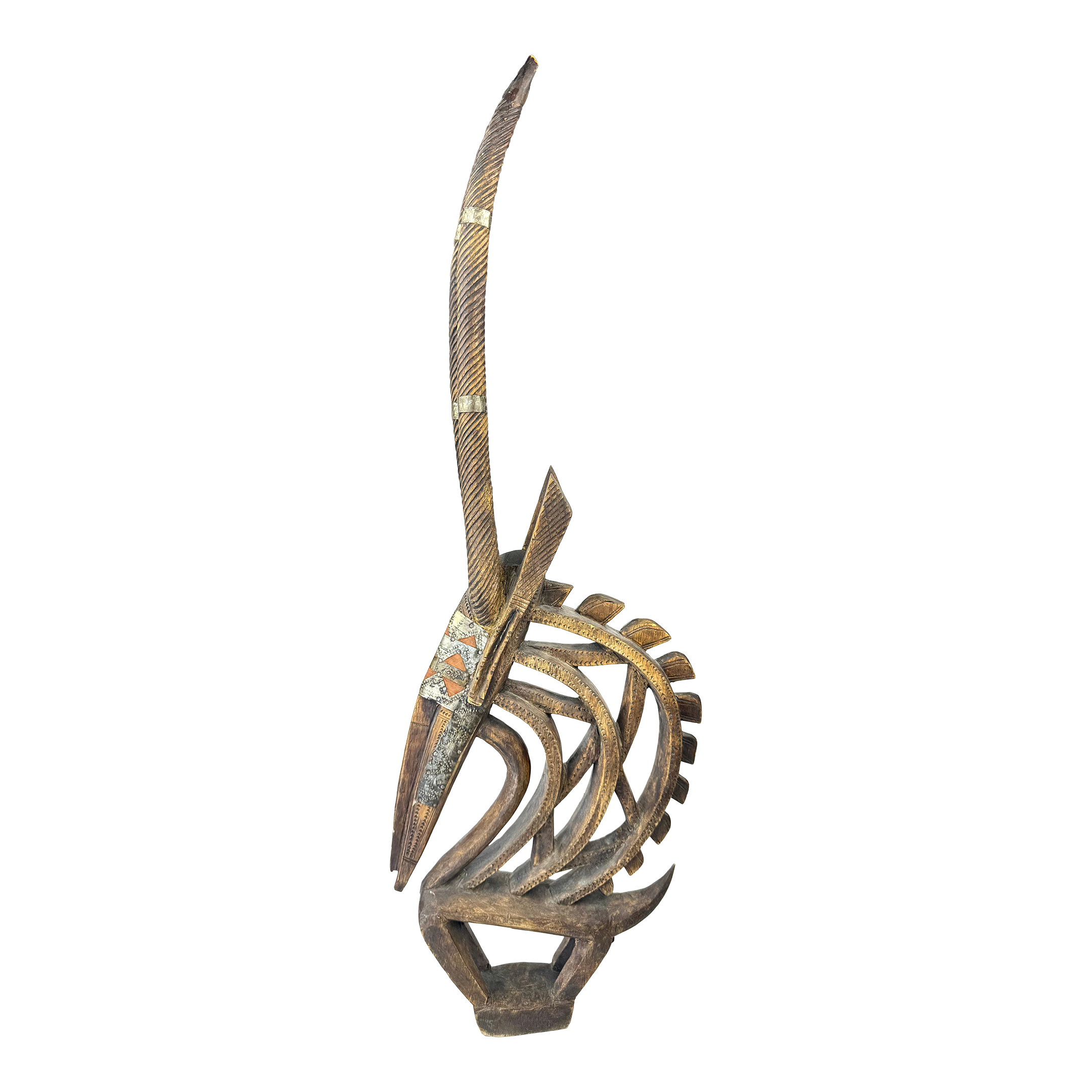 1980s Vintage West African Art Wood Hand Carved Sculpture | Chairish
