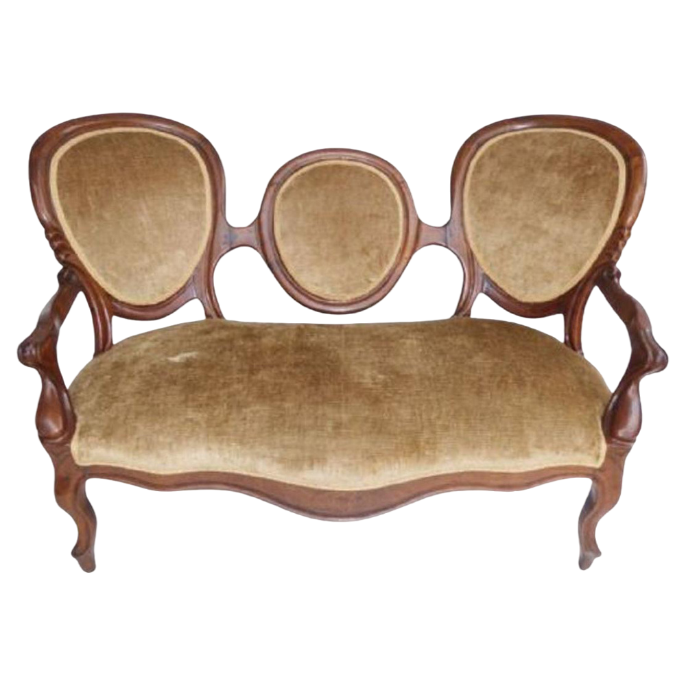 Victorian Rosewood Spoon Back Sofa, 1880s | Chairish