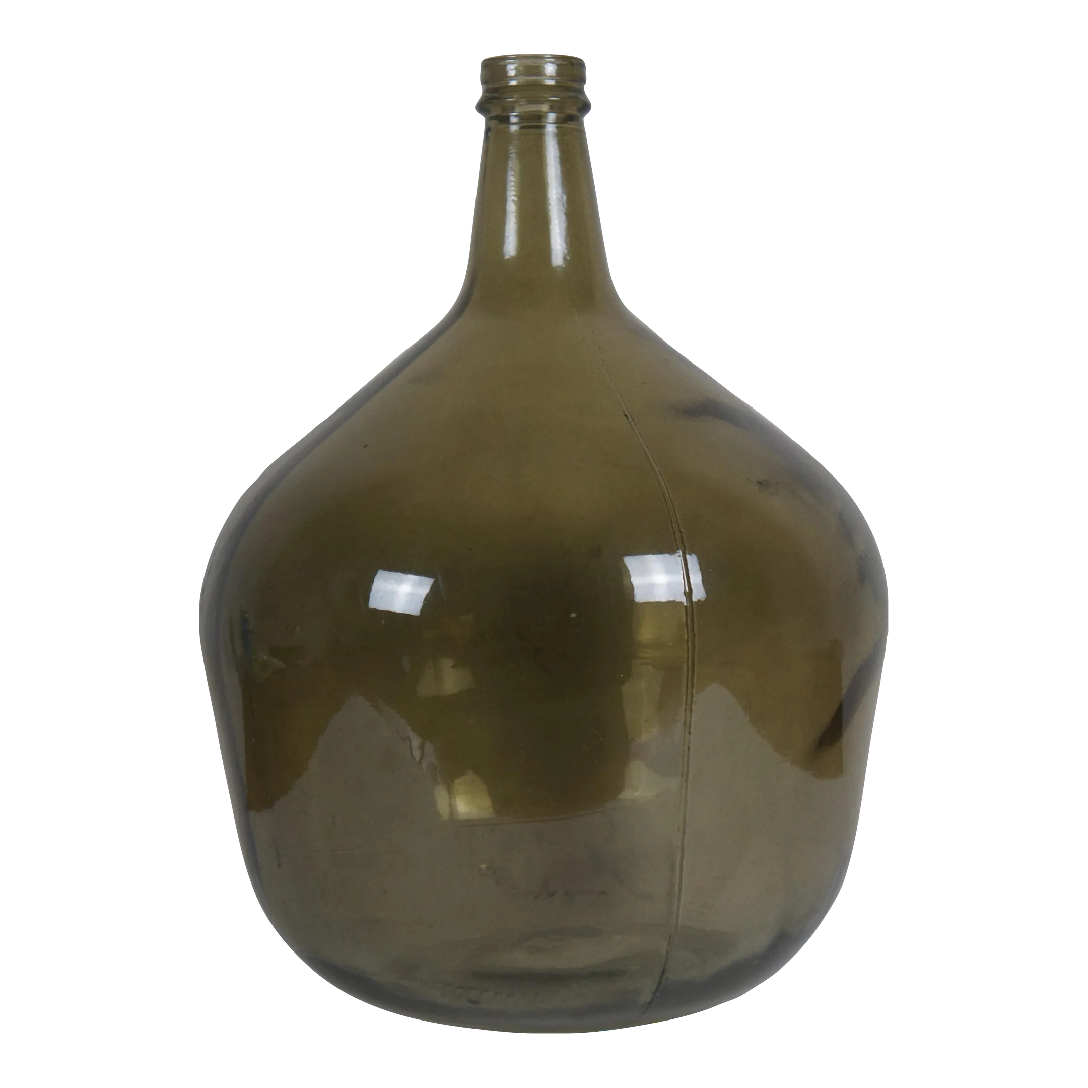Antique French Green Glass Demijohn Wine Bottle Bonbonne Bar Jug | Chairish