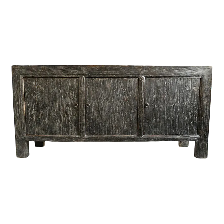 Rustic Modern Blackened Sideboard | Chairish
