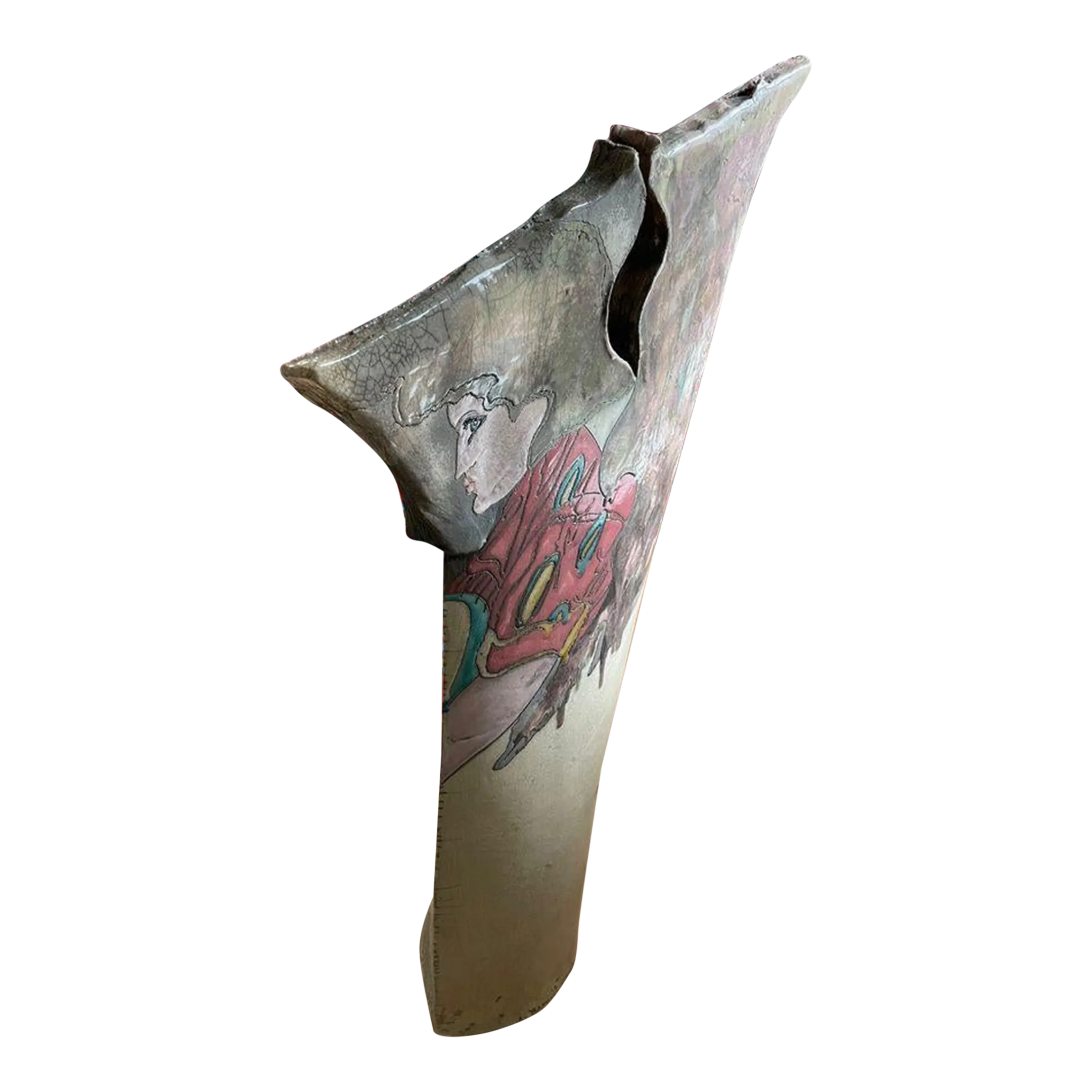 Steven and Susan Kemenyffy Glazed Raku Floor Sculpture | Chairish