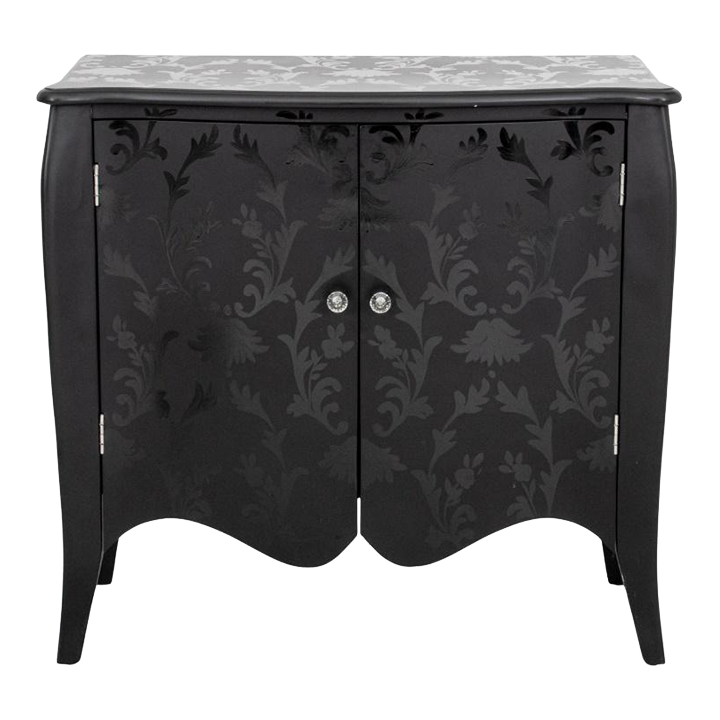 Pulaski Art Deco Revival Ebonized Side Cabinet | Chairish