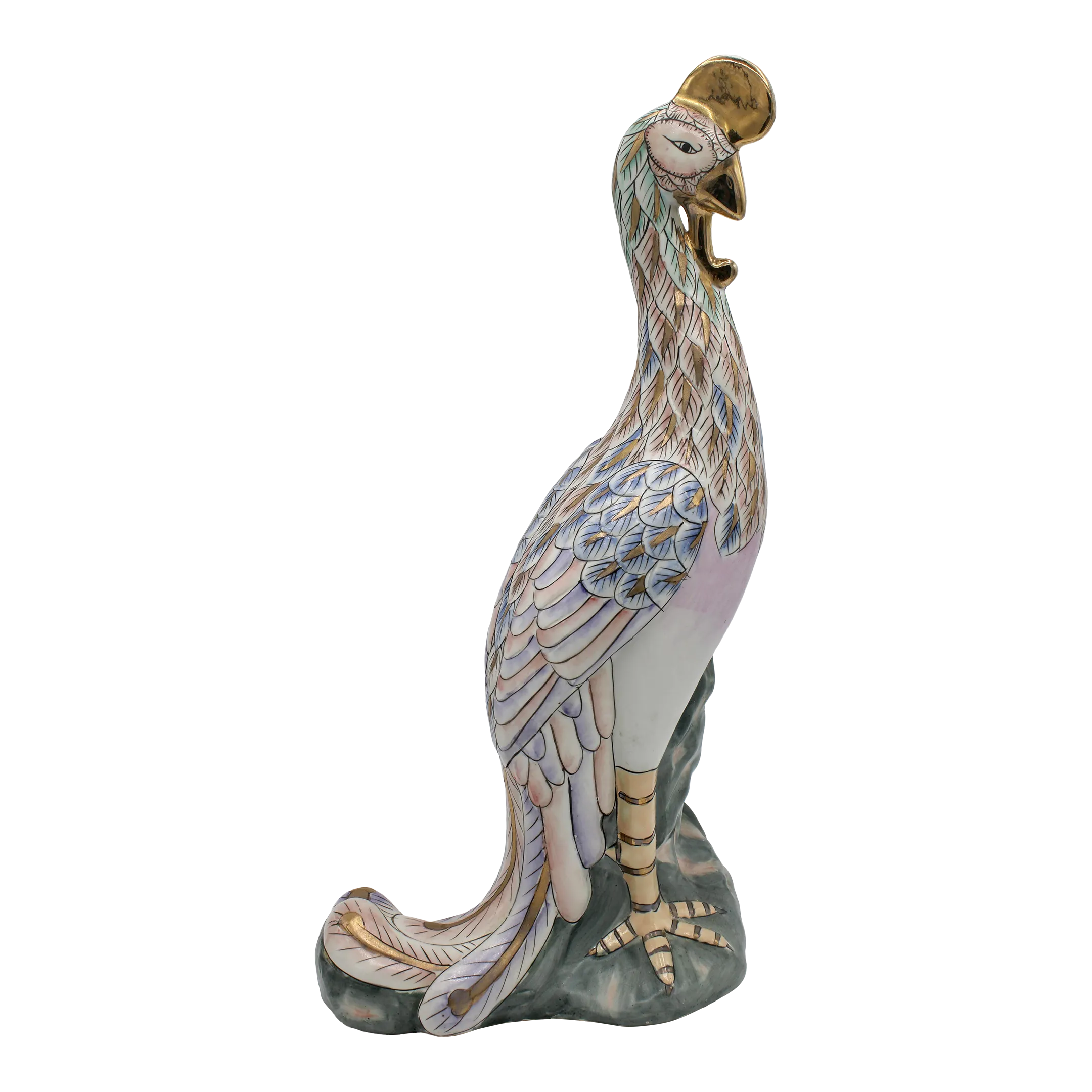 Vintage Asian Ceramic Phoenix Bird Statue | Chairish