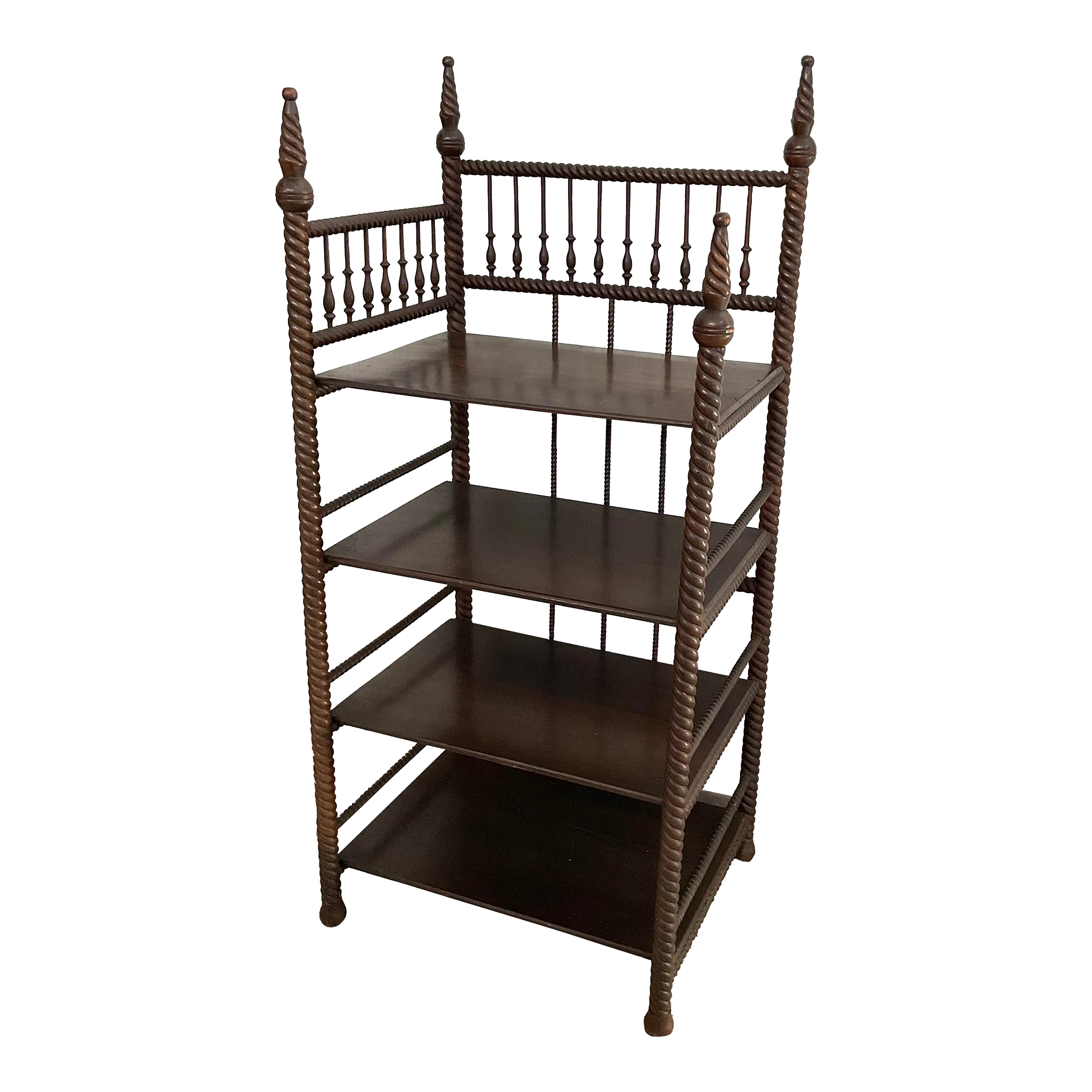 Three-Tiered Victorian ‘Whatnot’ Wood Display Shelf | Chairish