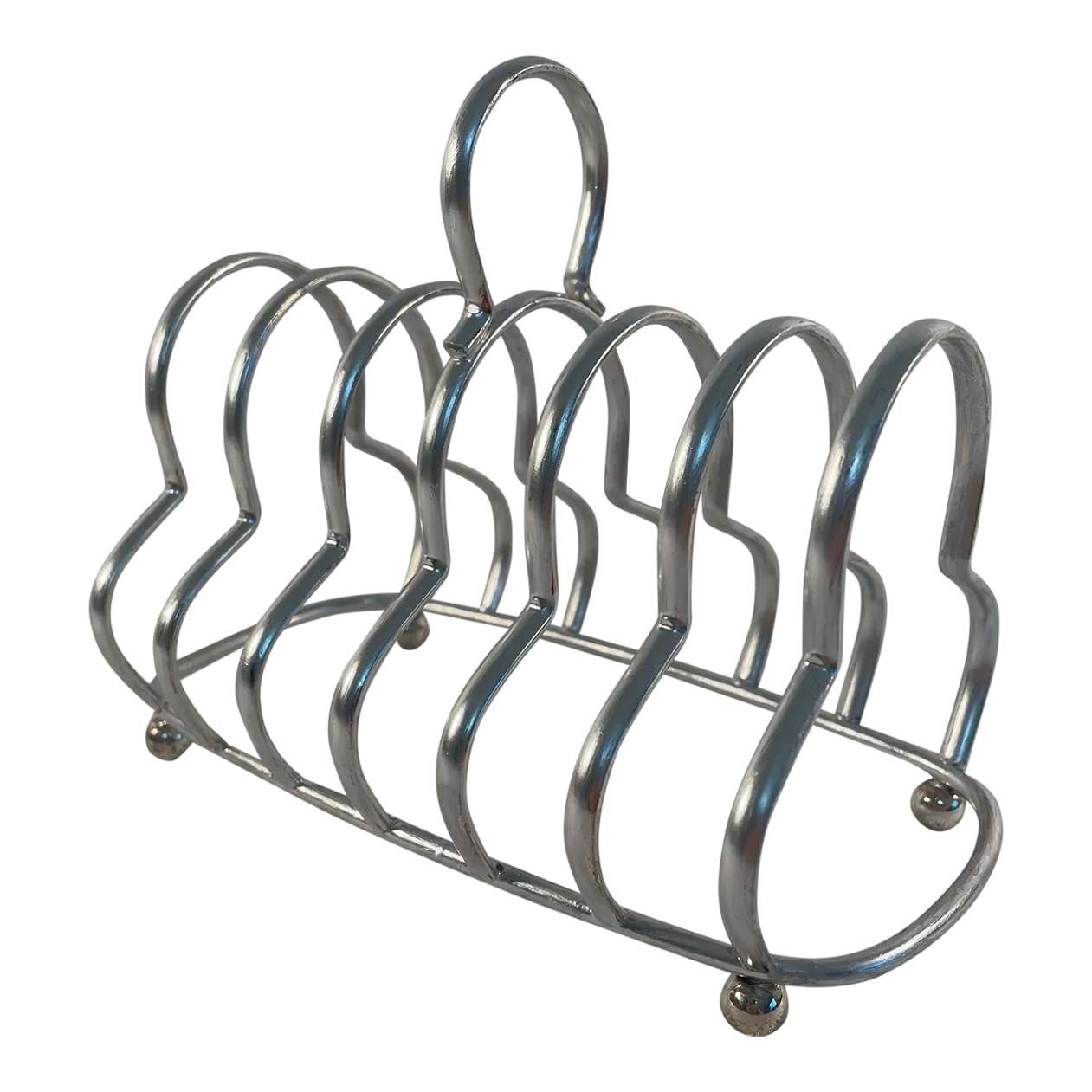 Vintage Mid Century English Silverplated Toast Rack | Chairish