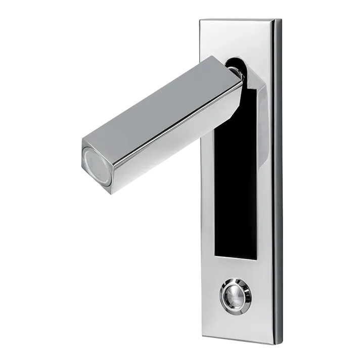 Polished Chrome Led Dock Button Reading Light | Chairish