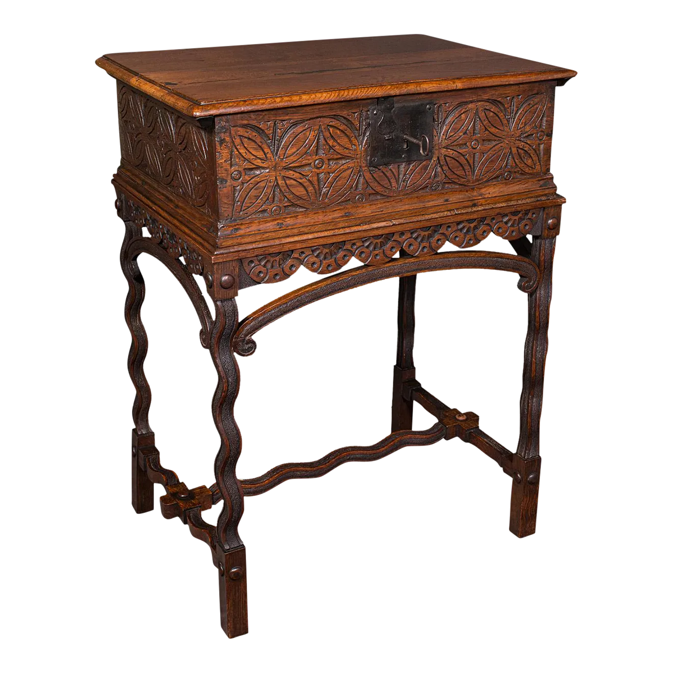 1690s William & Mary Antique Bible Box, English, Oak, Chest on Stand ...