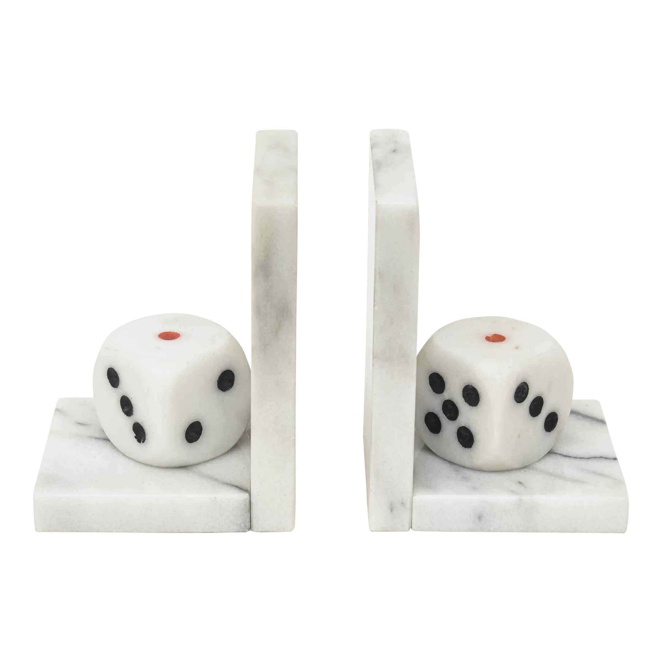 Vintage Italian Marble Dice Bookends Pair Of | Chairish