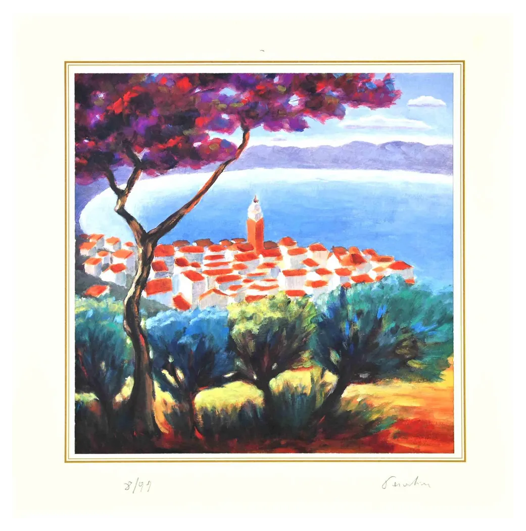 After Nicholas Verrall, The Village on the Lake, Lithograph, Late 20th ...