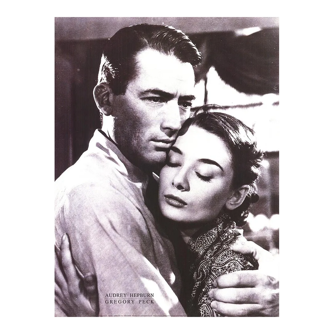 Artist Unknown 'Audrey Hepburn and Gregory Peck' Photography Black ...