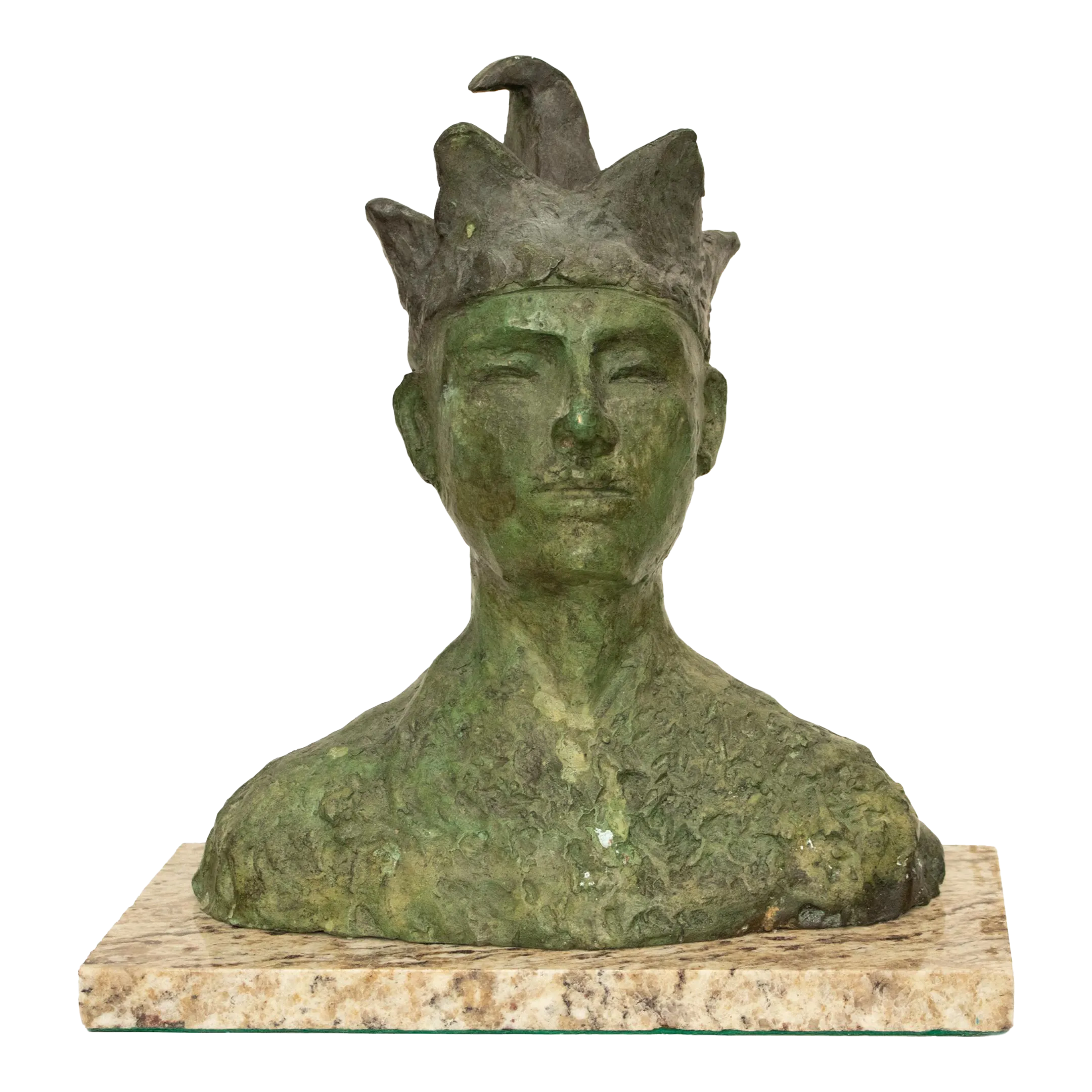 Mid-20th C. After Picasso, Jester Bronze Bust, Signed and Numbered 17/ ...