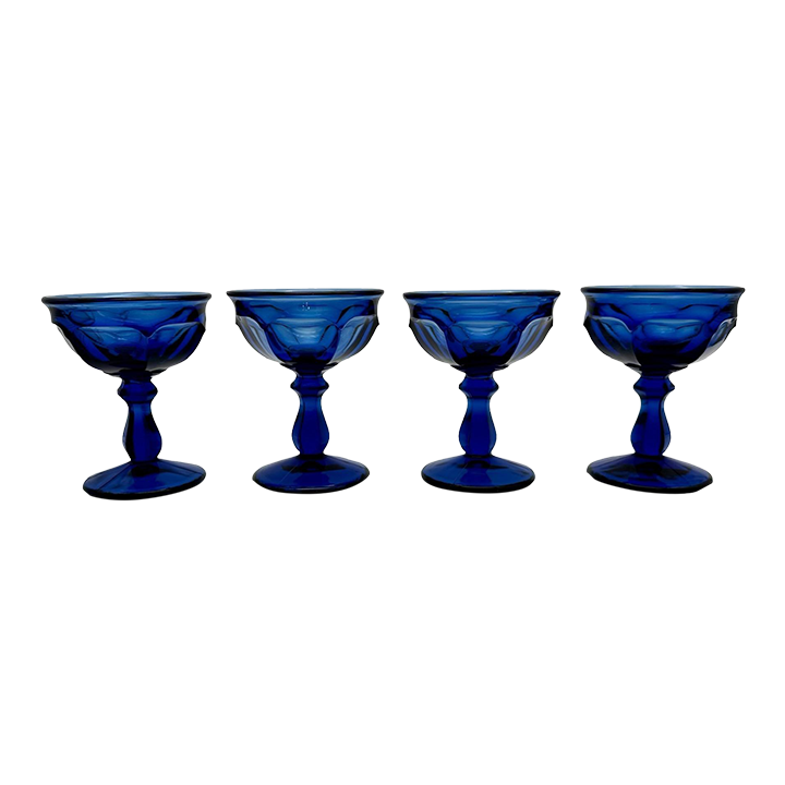 1970s Imperial Glass Co Old Williamsburg Deep Blue Ultra Champagne ...