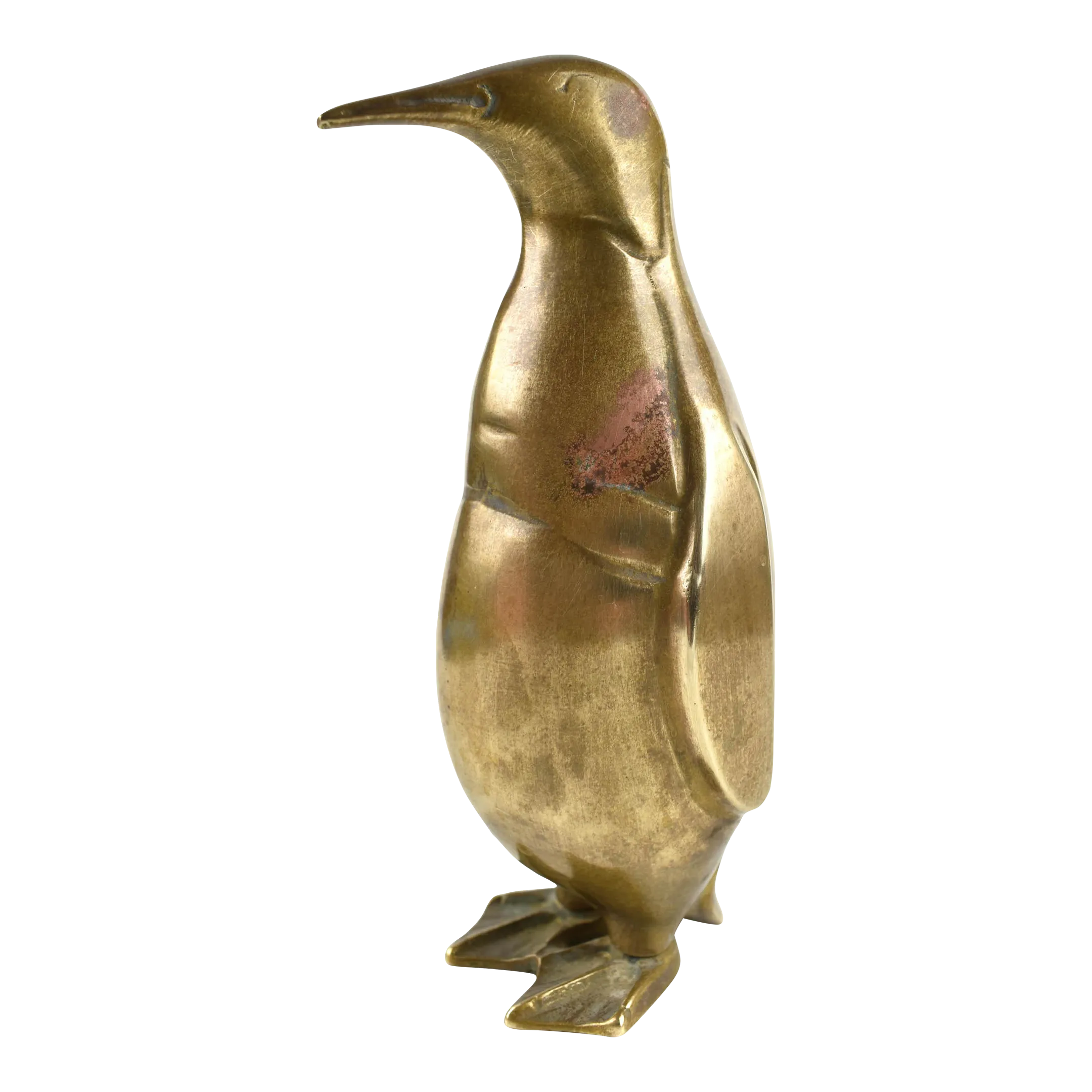 Mid 20th Century Solid Brass Penguin Bird Figurine Model | Chairish