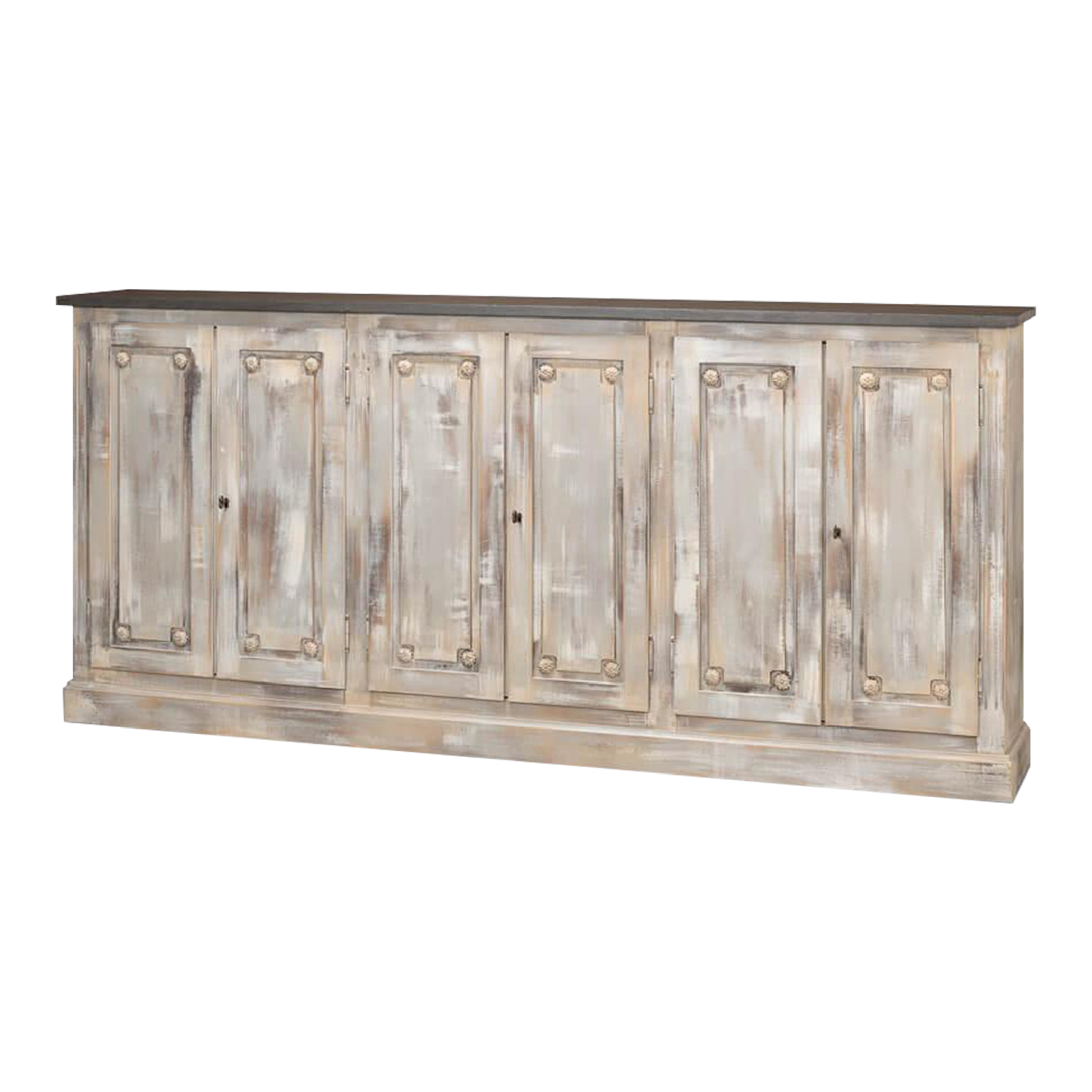 English Stone Painted Top Sideboard | Chairish