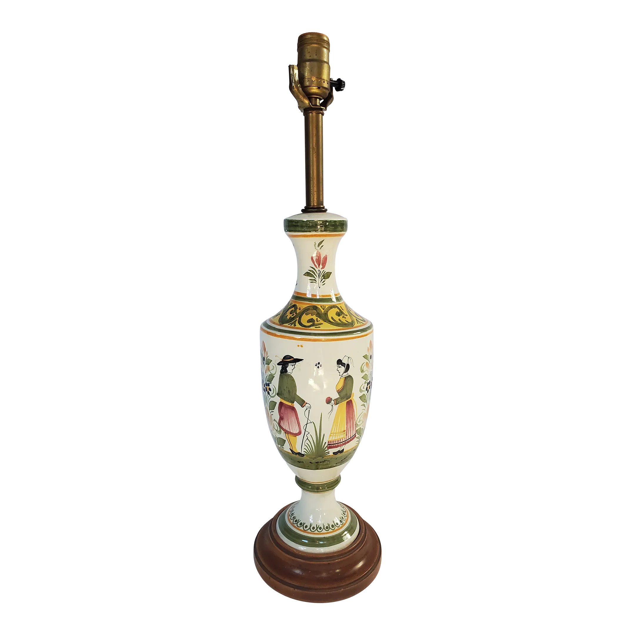 1970s French Quimper Vase Table Lamp | Chairish