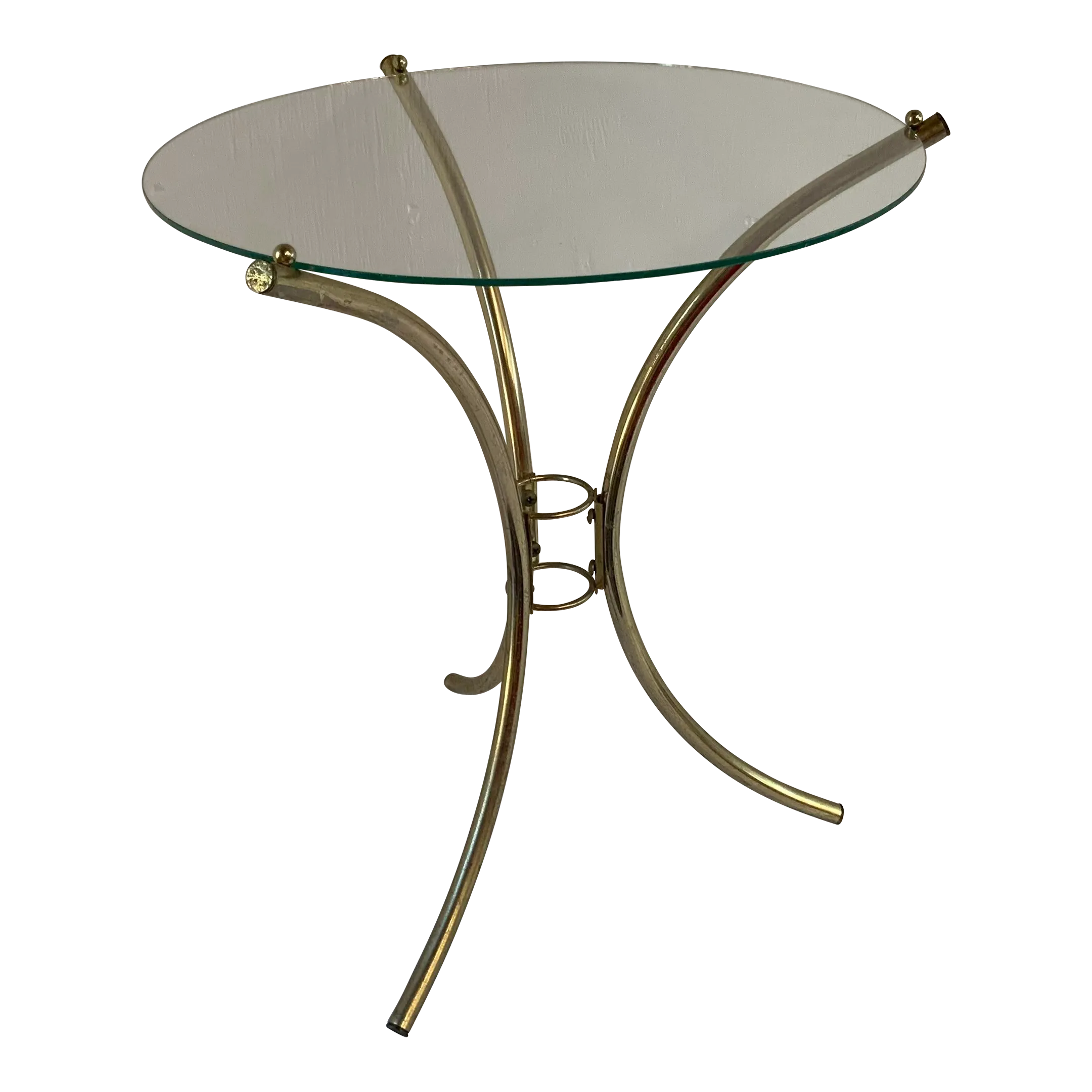 Mid Century Metal Base With Glass Top | Chairish