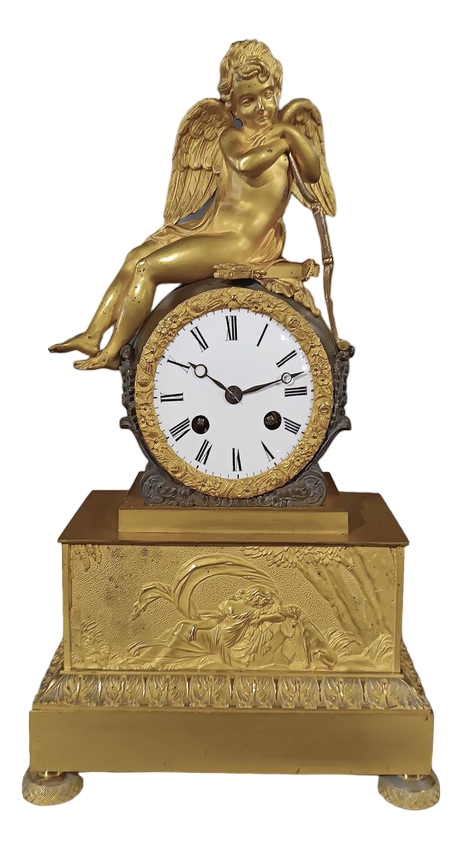 18th Century Neoclassical Clock with Cupid | Chairish