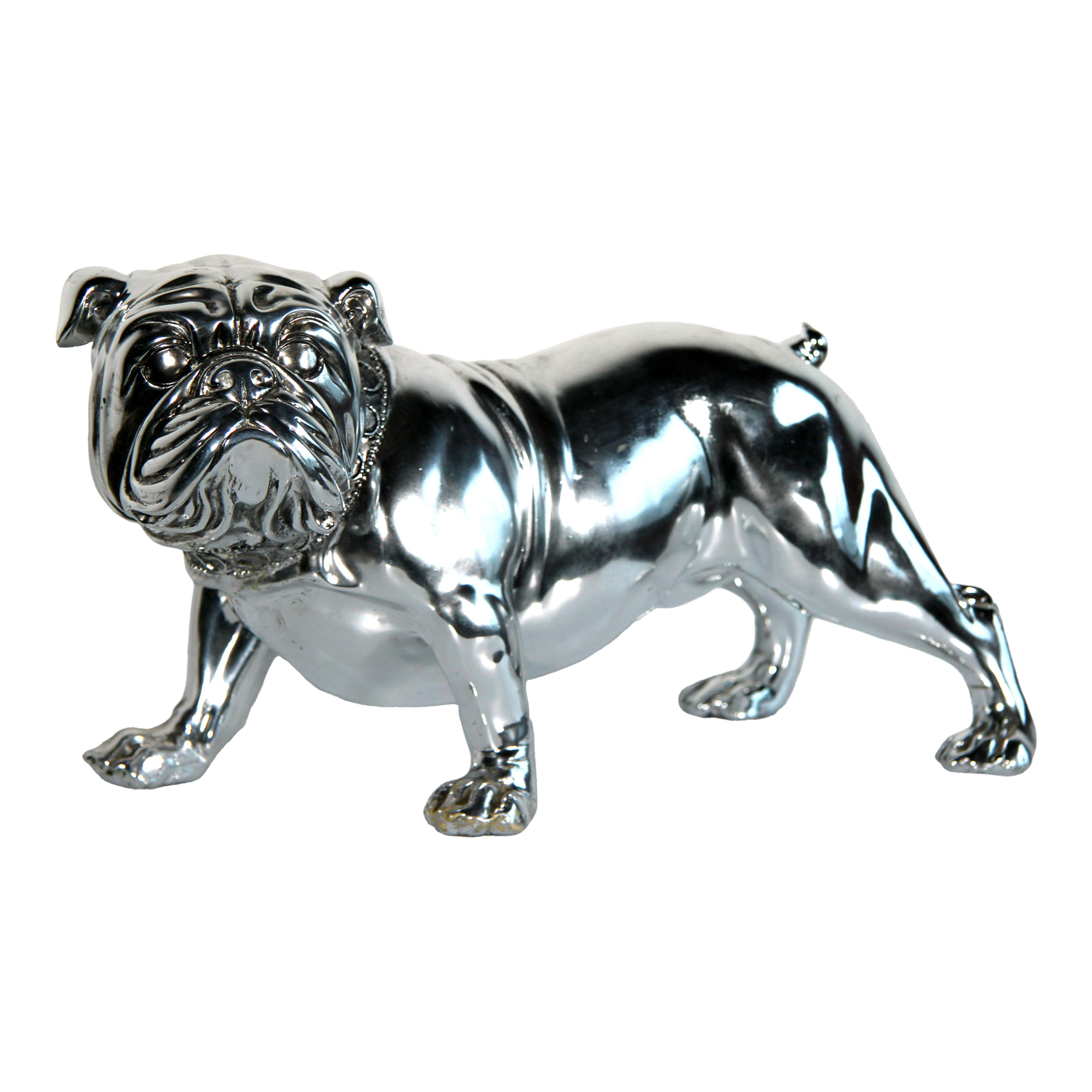 Contemporary 1990's Chrome English Bulldog Figure | Chairish