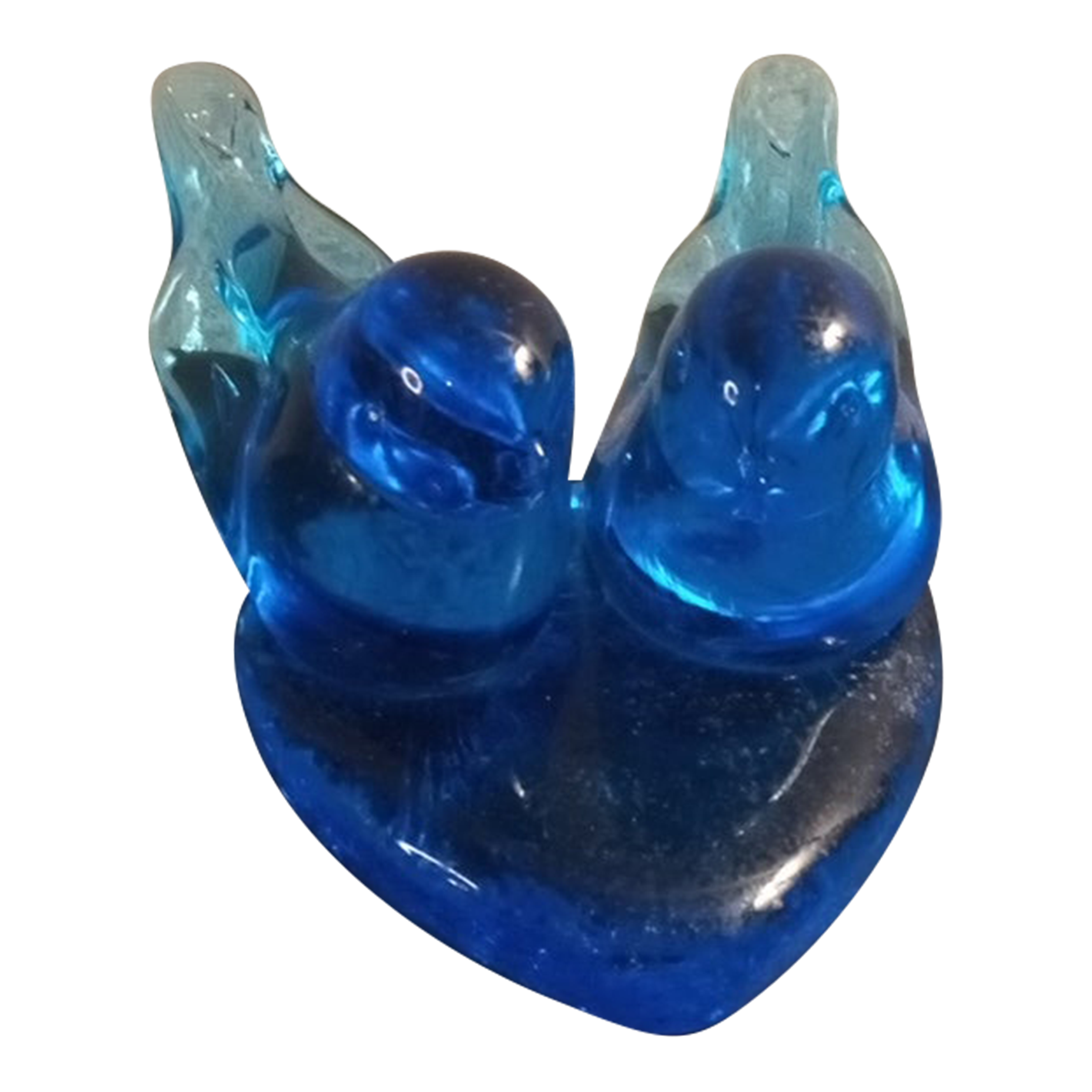 Signed Leo Ward 1990 Dual Blue Birds of Happiness Figurine. | Chairish