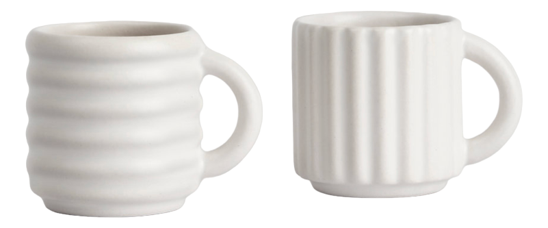 Ripple Espresso Cups from Form&Seek, Set of 2 | Chairish