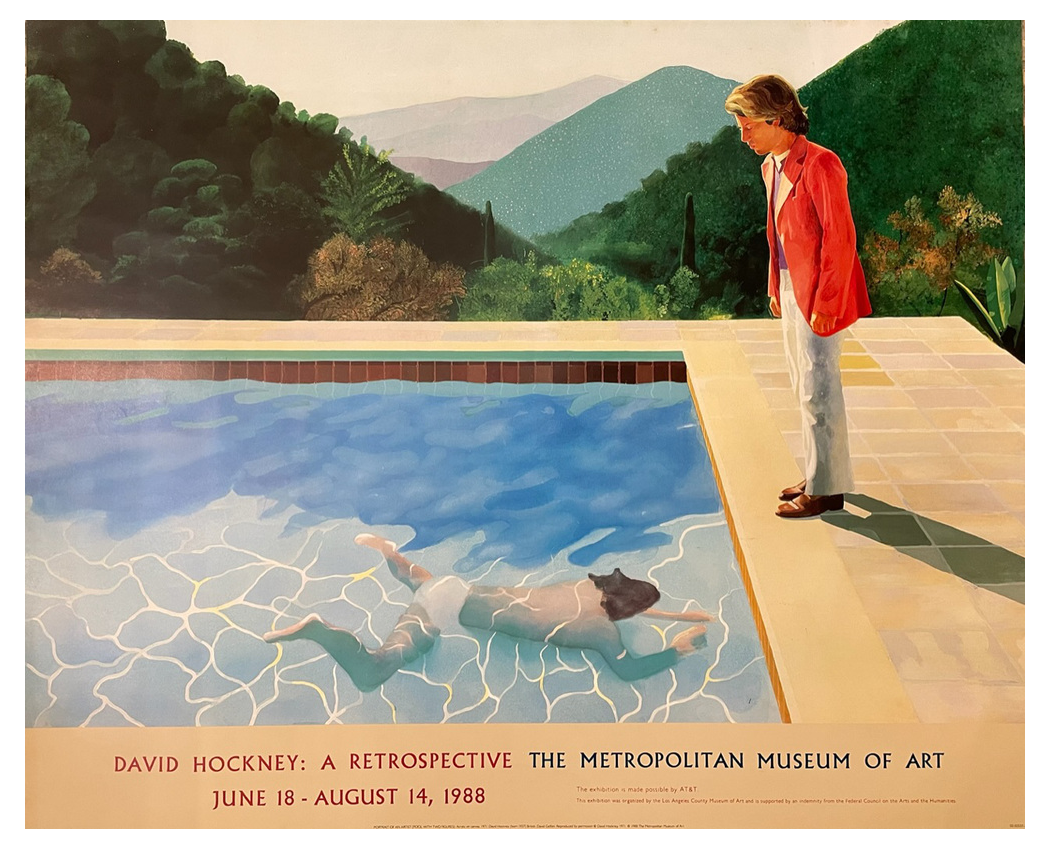 David Hockney, Retrospective Exhibition, Original Poster, 1988 | Chairish