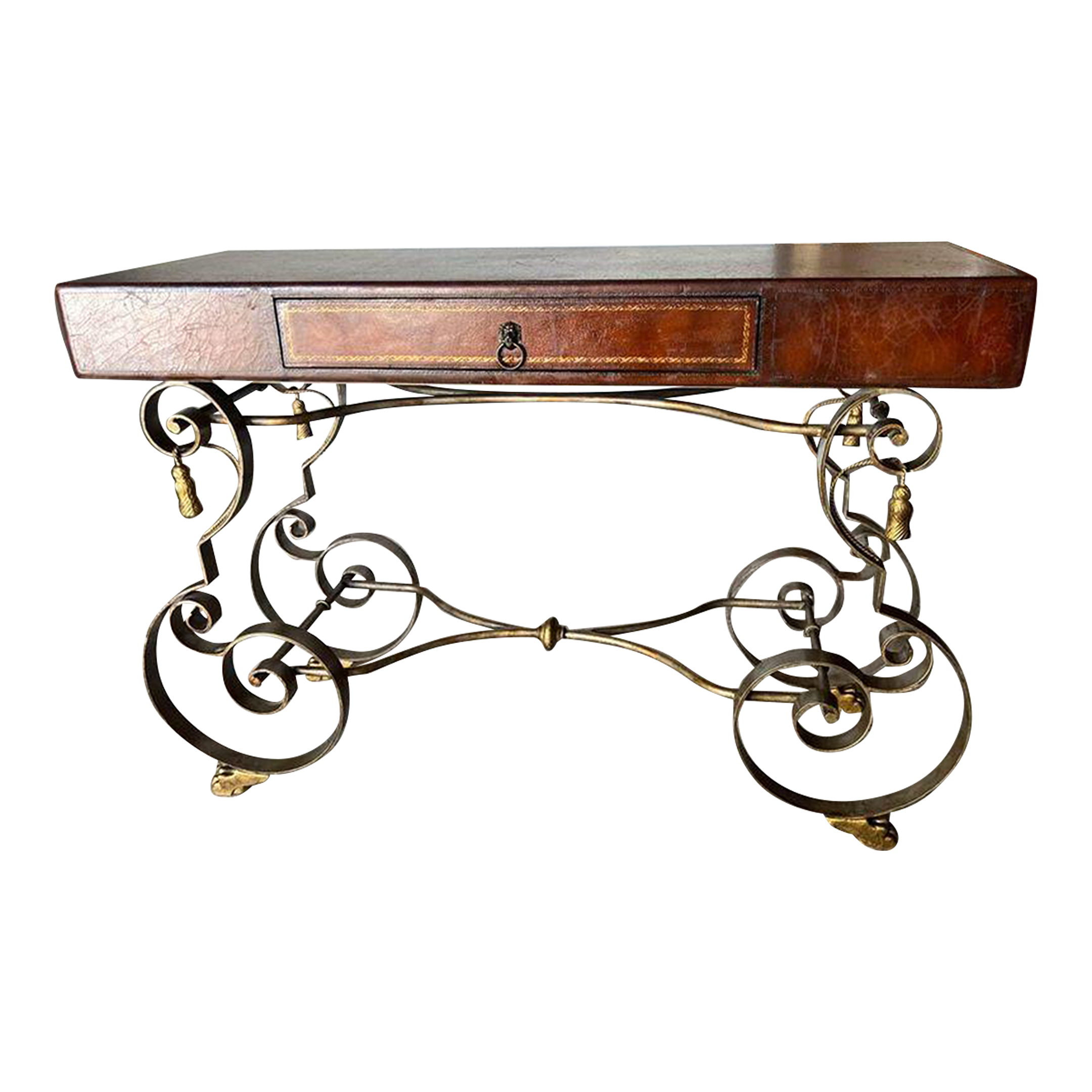 Mid 20th Century Vintage Hollywood Regency Style Gilt Metal Base ...