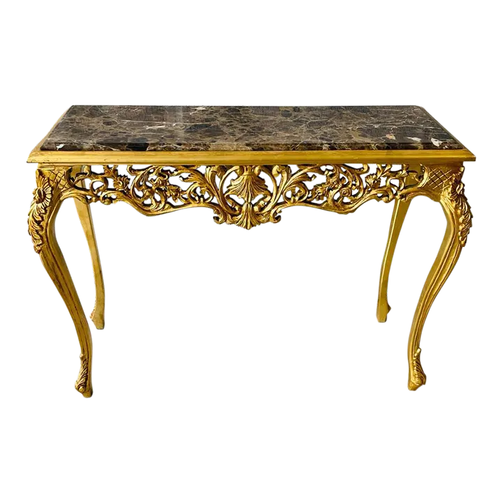 1960s Vintage French Rococo/Baroque White Marble Console Table | Chairish