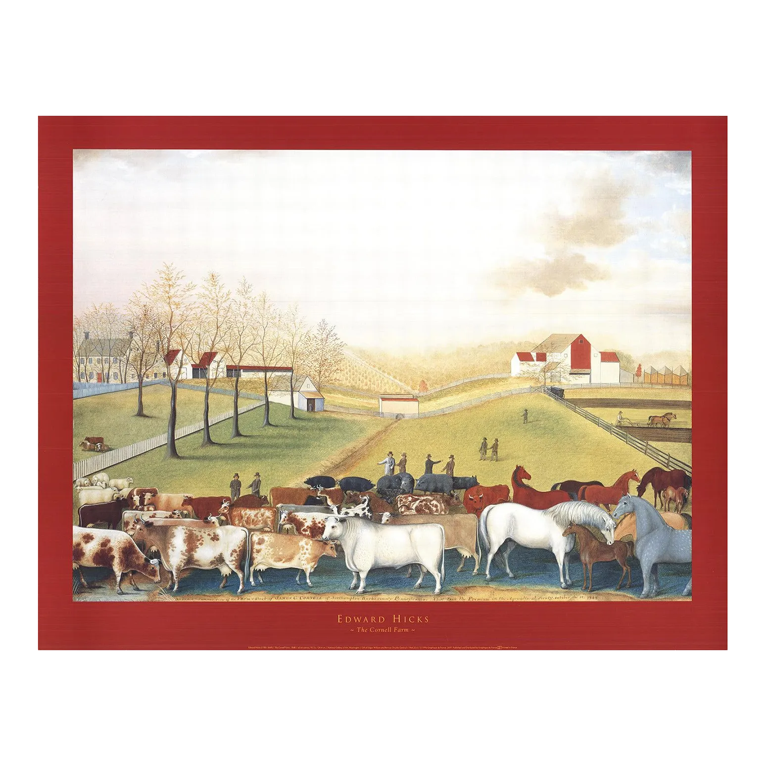 1994 Edward Hicks 'The Cornell Farm' Contemporary Offset Lithograph ...