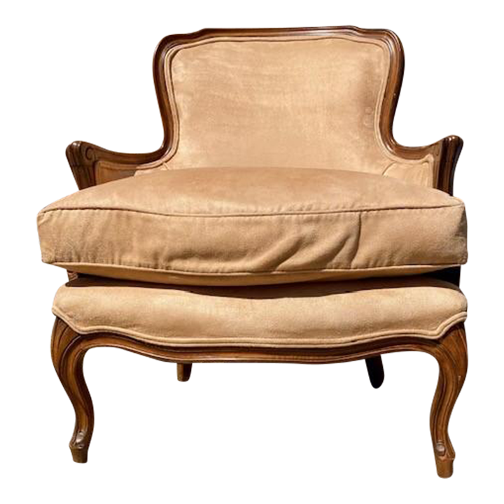 Transitional Suede Lounge Chair | Chairish