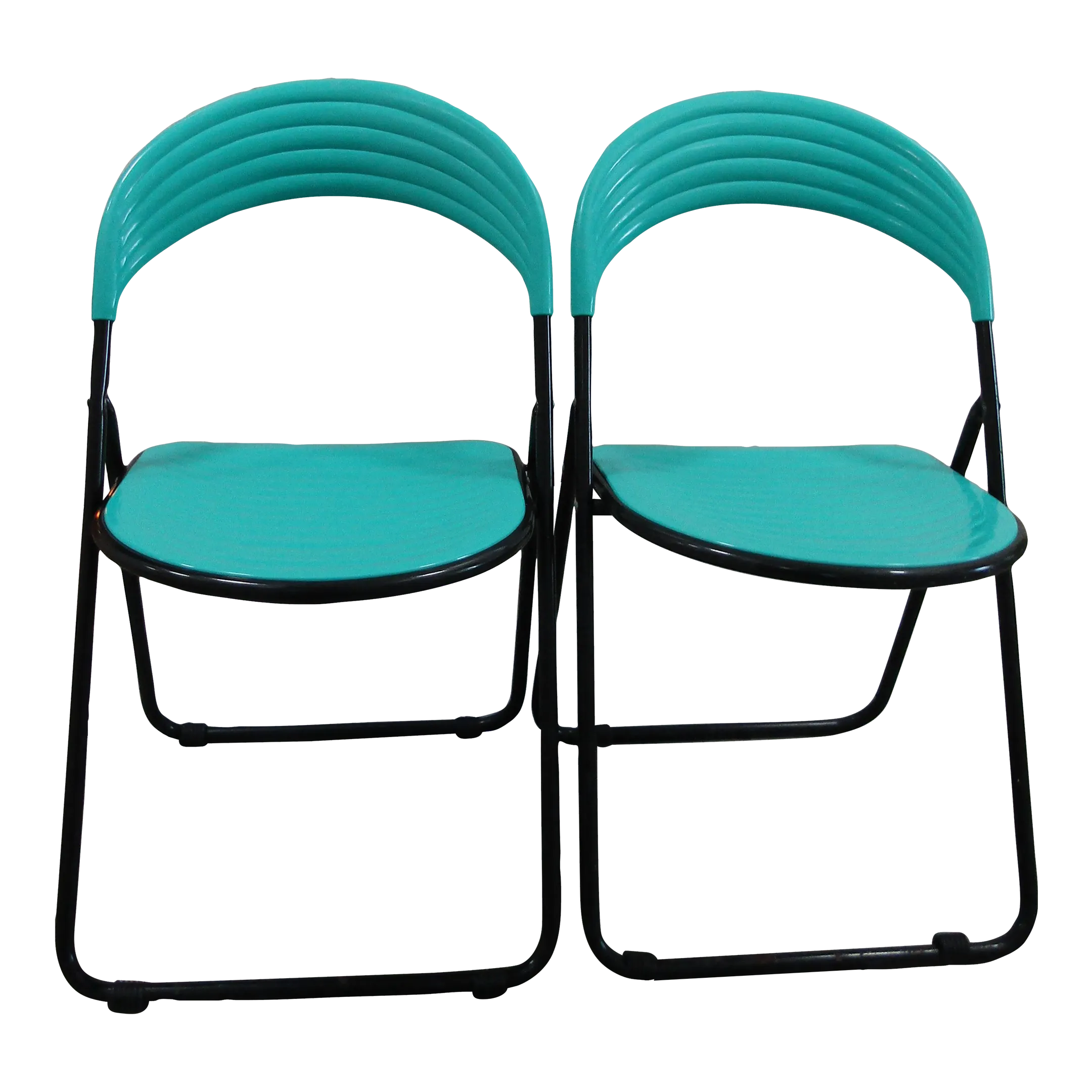 Matching Pair of Postmodern Italian Designer Studio Gp Green Folding ...