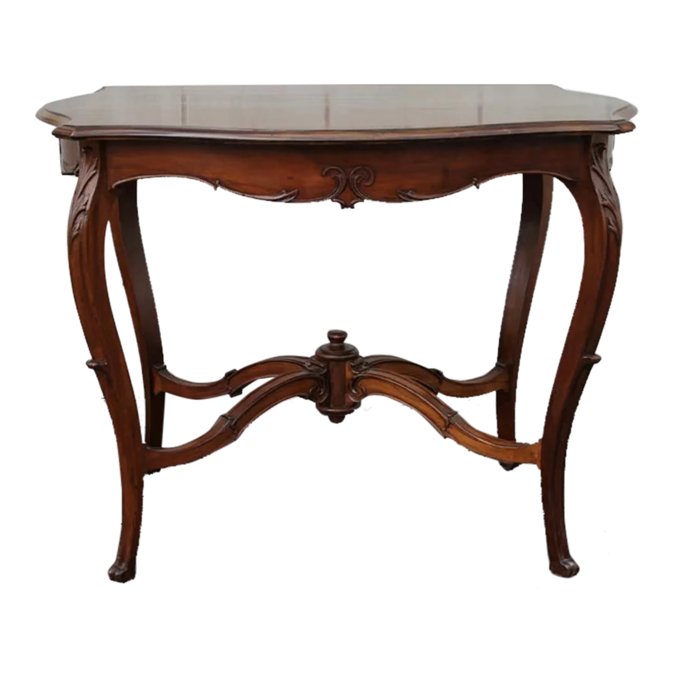 Early 20th Century Continental Mahogany Carved Parlor Center Table ...