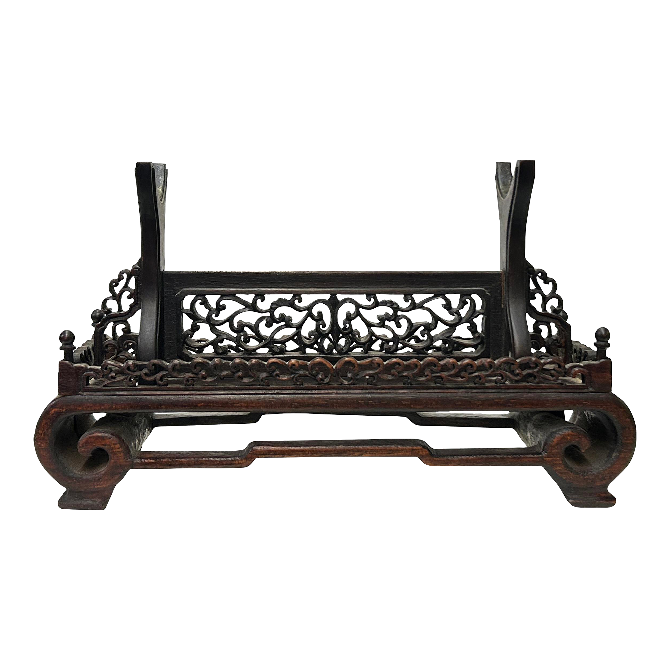 7" Chinese Brown Wood Rectangular Table Top Stand Display Easel | Chairish