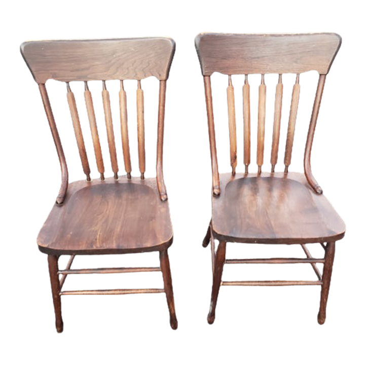 Mid 20th Century Murphy Furniture Early American Walnut Side Chairs, a ...