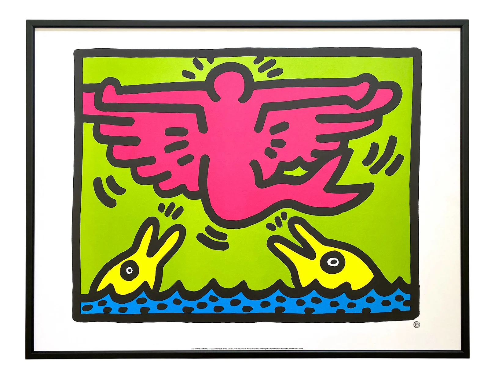 Keith Haring Estate Vintage 1993 Lithograph Print Framed Pop Art Poster ...