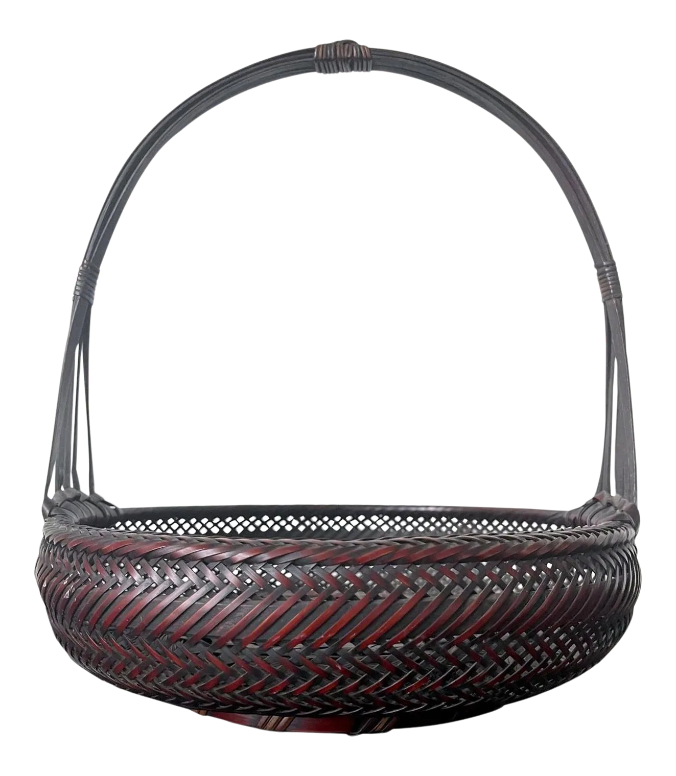 Japanese Woven Bamboo Ikebana Basket | Chairish