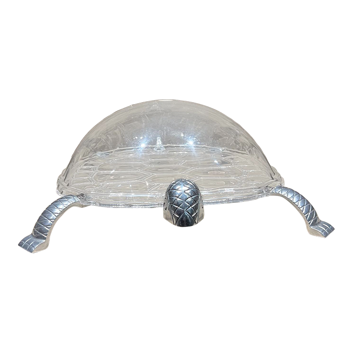 1970s Arthur Court Turtle Dome Serving Tray Lucite Aluminum | Chairish
